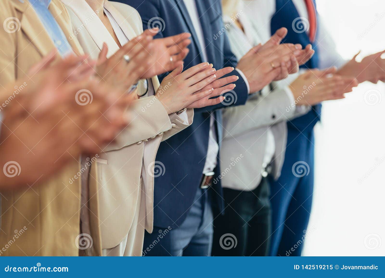 Businesspeople Clapping in Office Stock Image - Image of caucasian ...