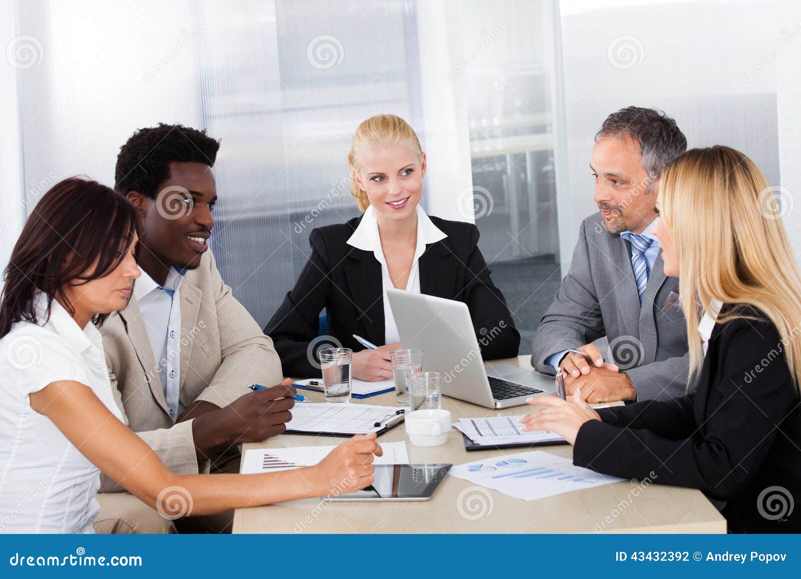 Group of Businesspeople Discussing Together Stock Photo - Image of boss ...