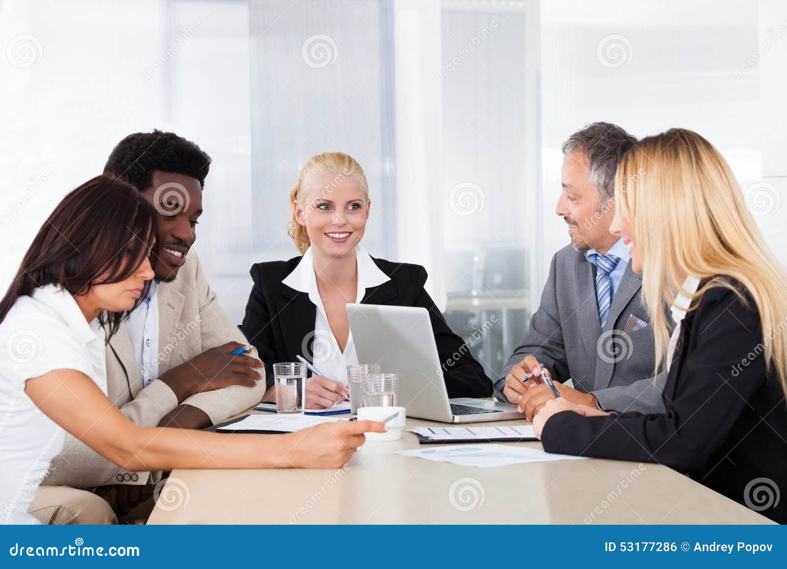 Group of Businesspeople Discussing Together Stock Photo - Image of ...
