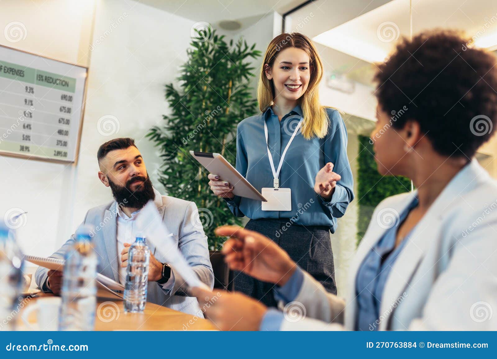 Group of Businesspeople Having a Briefing in a Boardroom Stock Photo ...