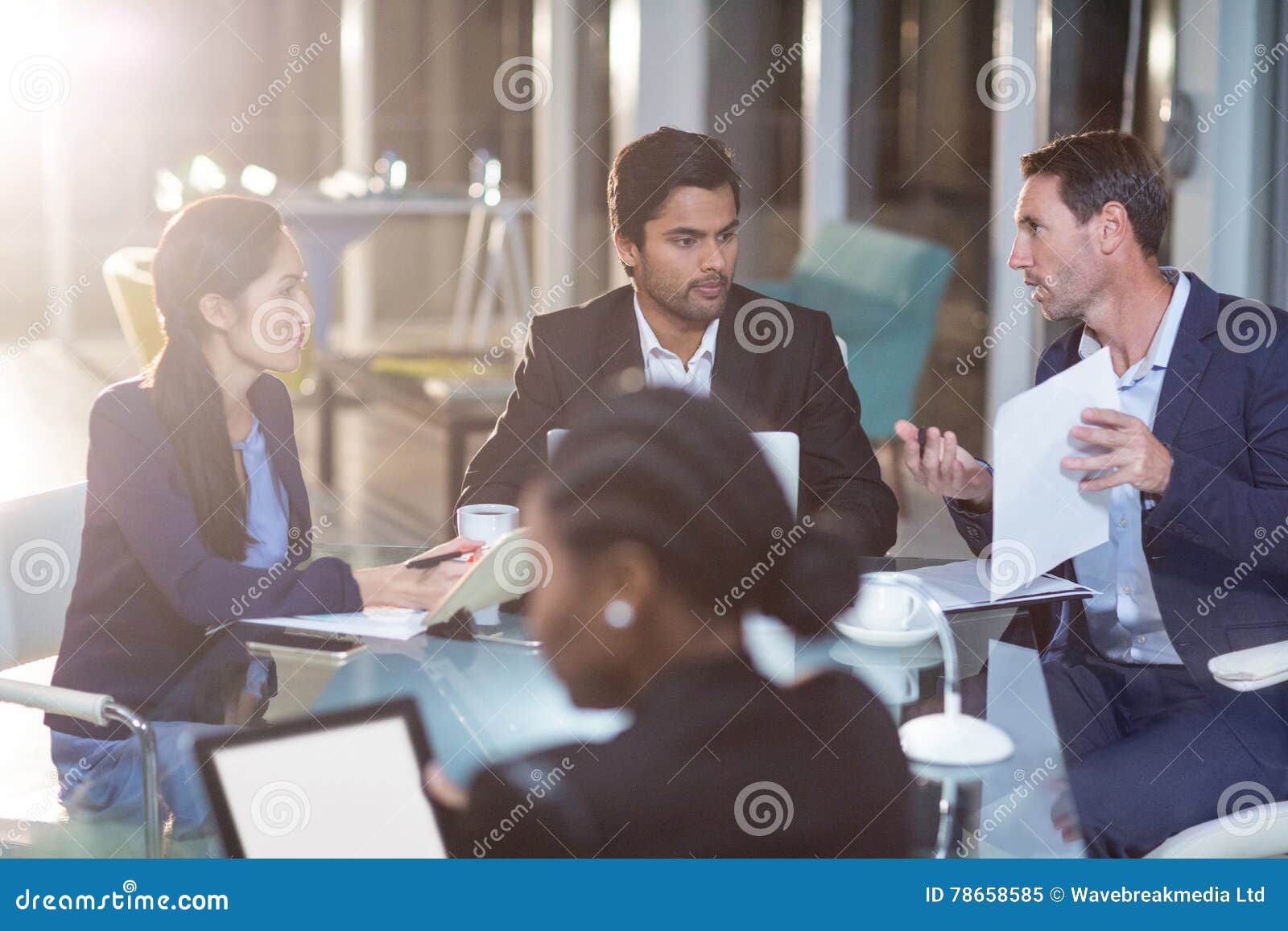 Group of Businesspeople Interacting with Each Other Stock Image - Image ...