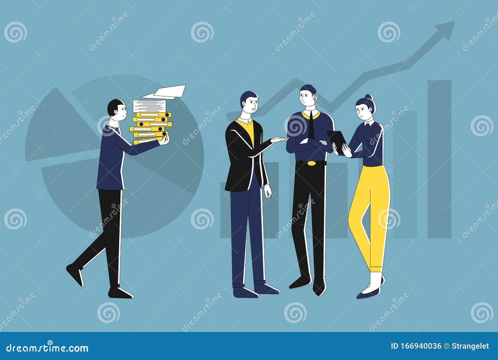 Group of Businesspeople Making Audit of Company, Vector. Stock Vector ...