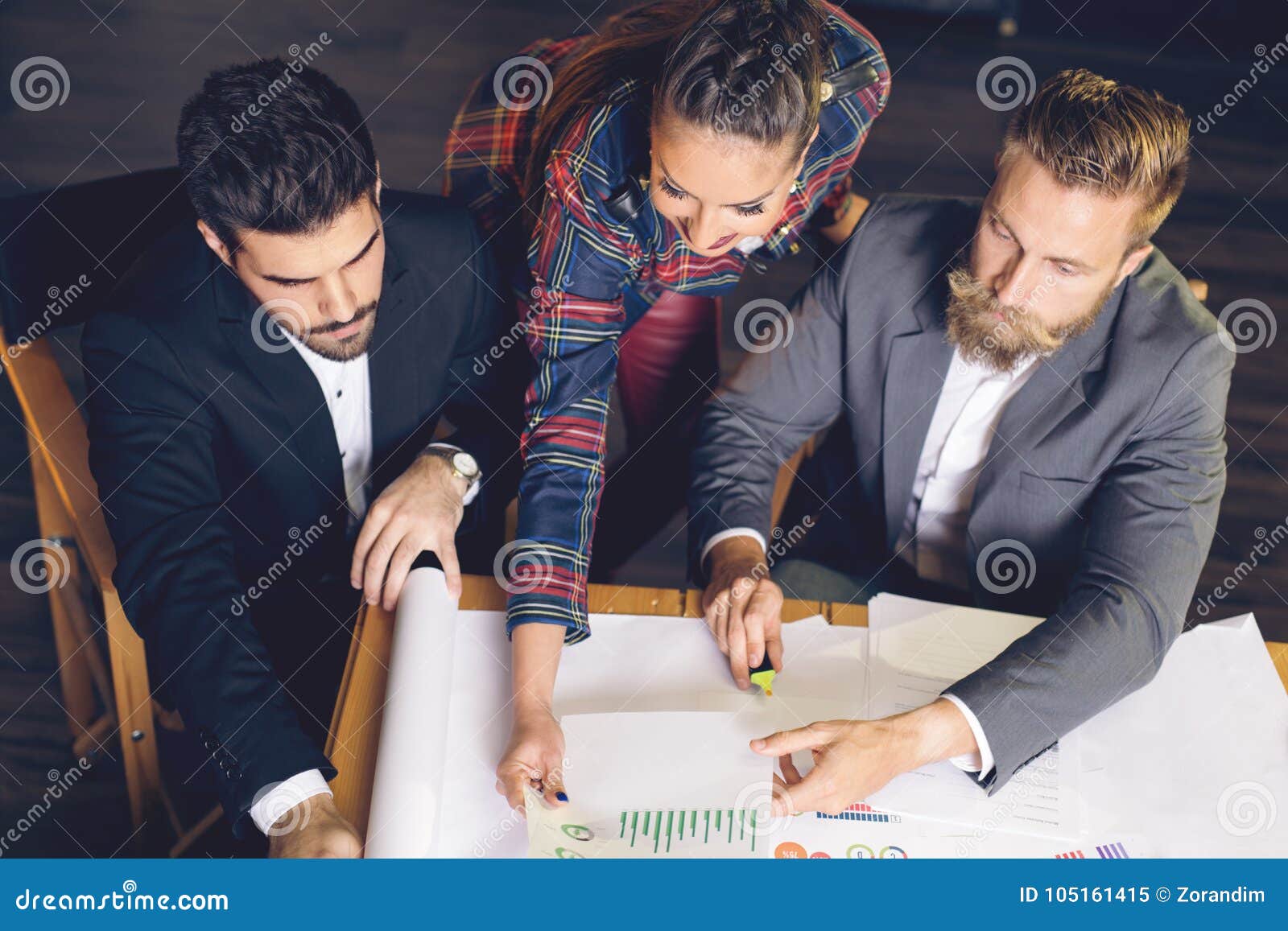Group of Busy Business People Working in Office, Top View Stock Image ...