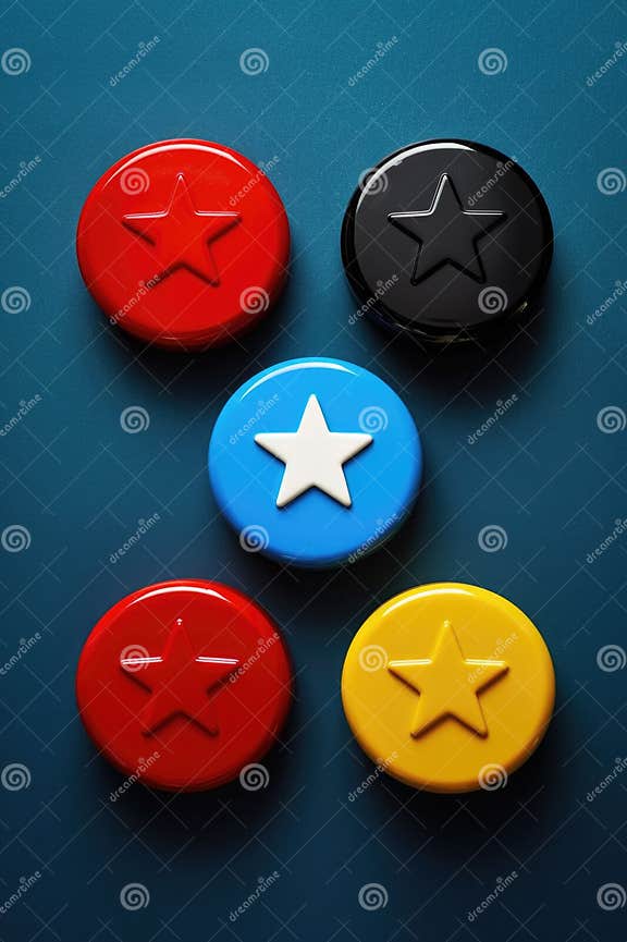 A Group of Buttons with a Star Symbol. Ideal for Various Design ...