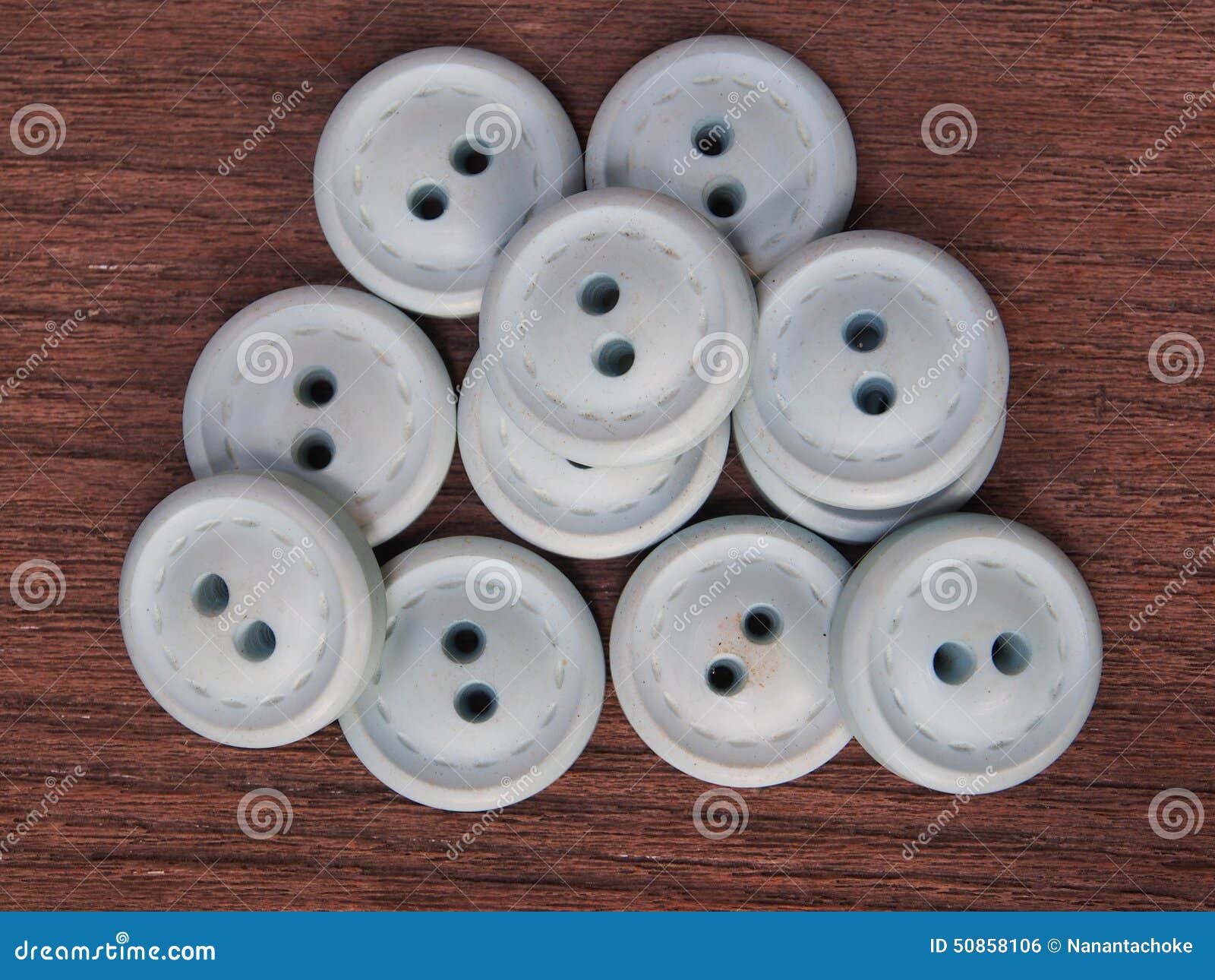 Group of Buttons on the Wooden Table Stock Photo - Image of texture ...