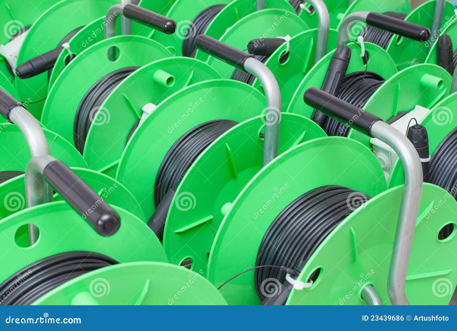 Group of Cable Reels for New Installation Stock Photo - Image of ...