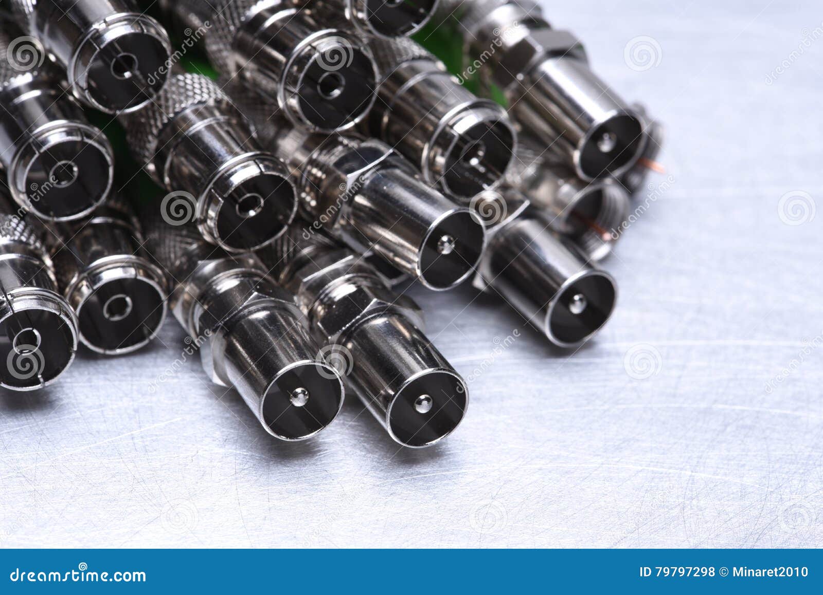 Group of Cable Tv with Connectors Stock Photo - Image of copper ...