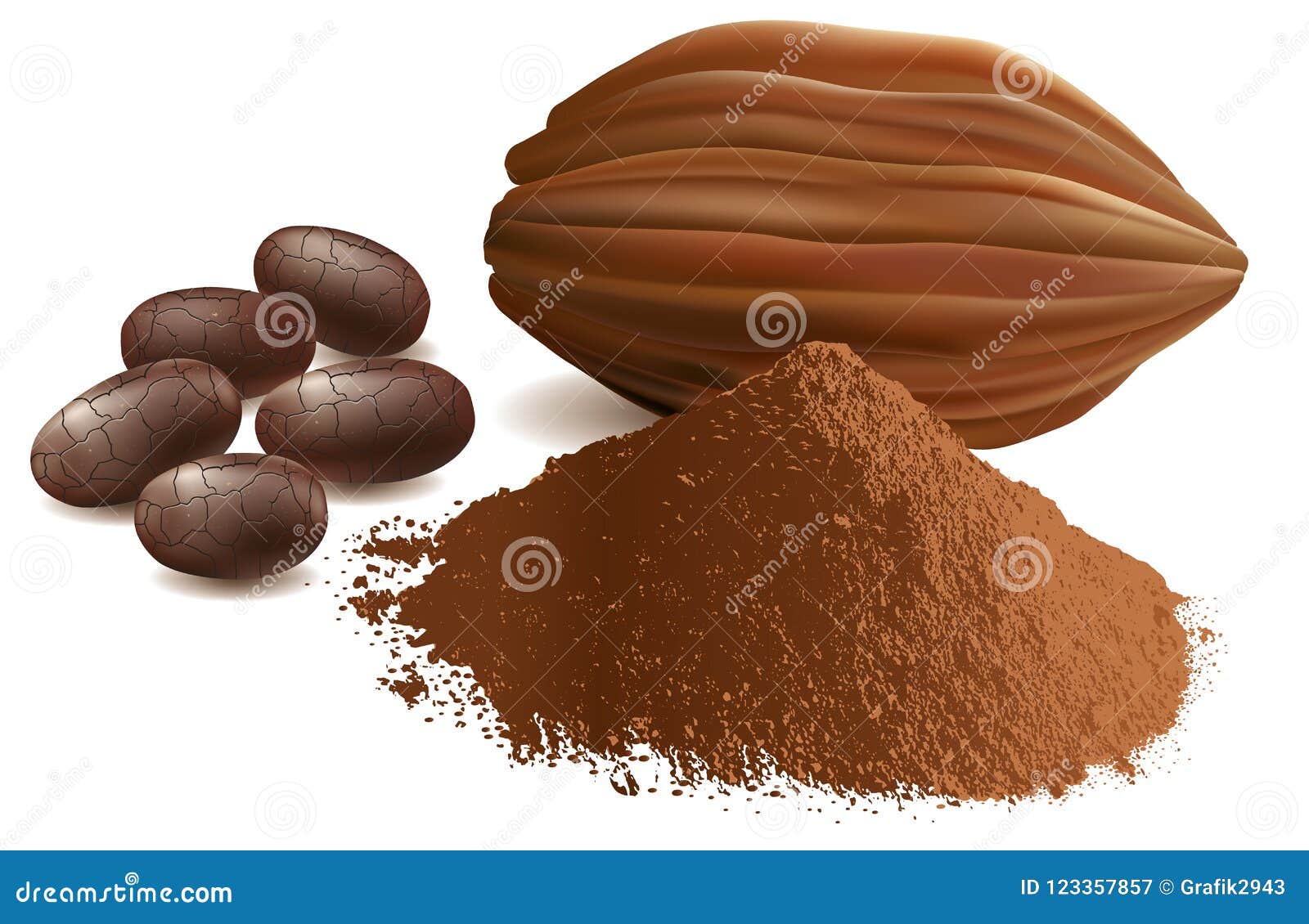 Cacao Beans Plant, Vector Exotic Cacao Plants Royalty-Free Stock Image ...