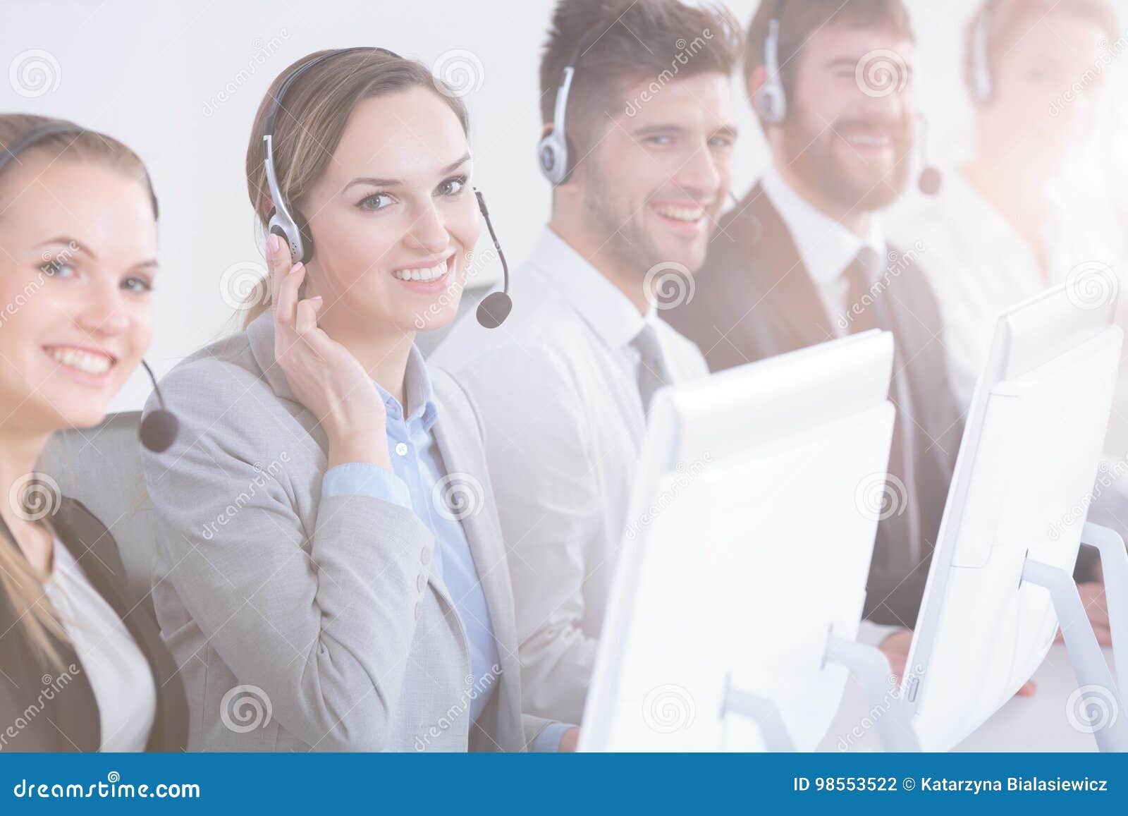 Group of Call Center Workers Stock Photo - Image of desk, people: 98553522