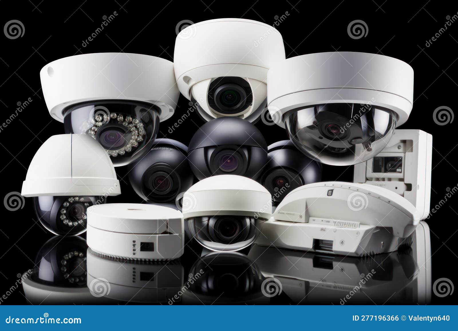 Group of Cameras Sitting Next To Each Other on Top of Table. Generative ...