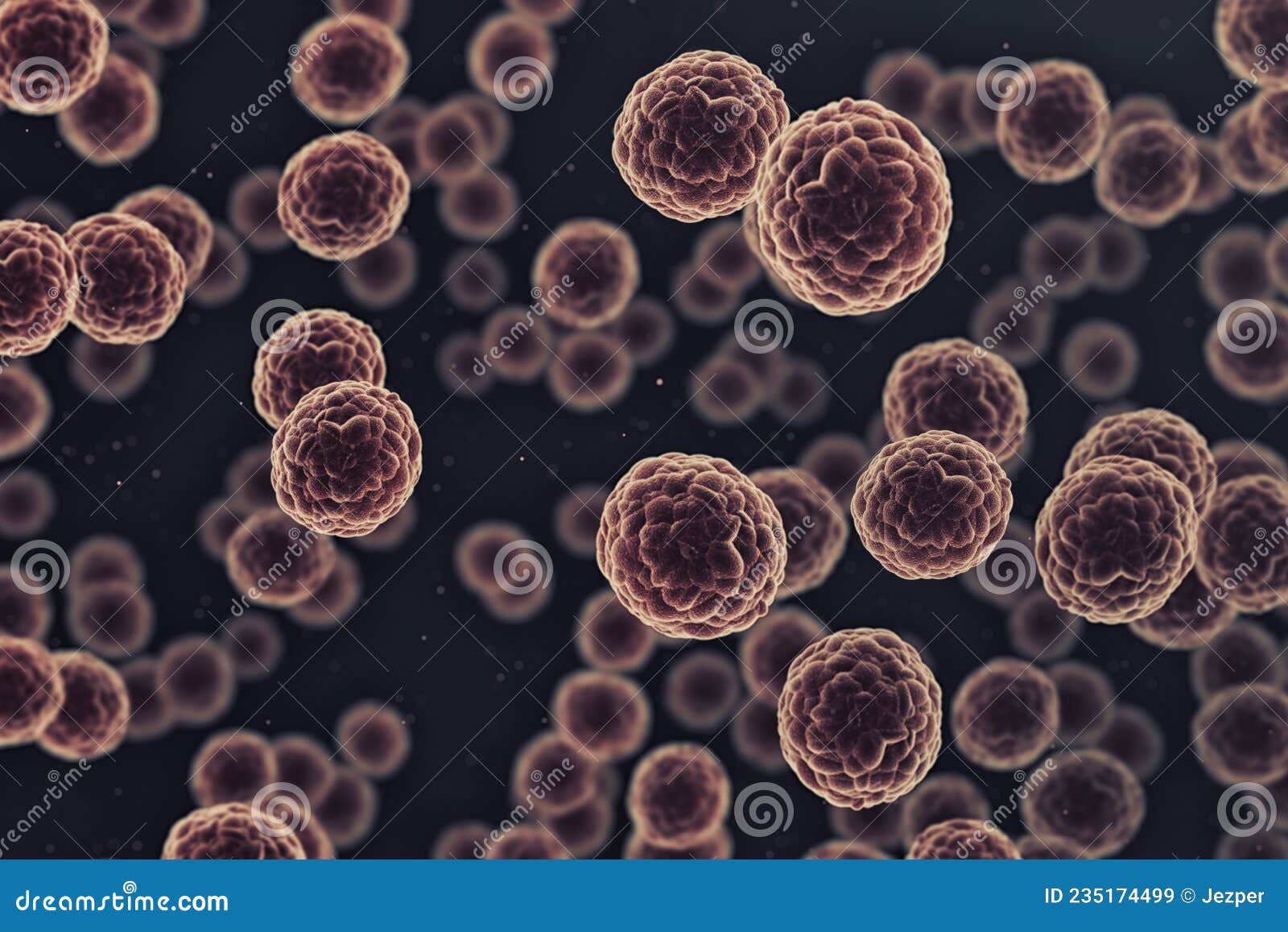 Group of Cancer Cells Under a Microscope Stock Illustration ...