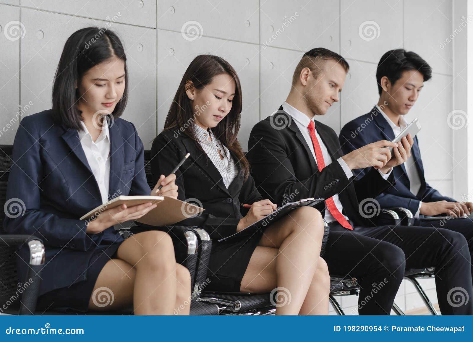 Group of Candidate Business People Waiting for Interview for Vacant ...