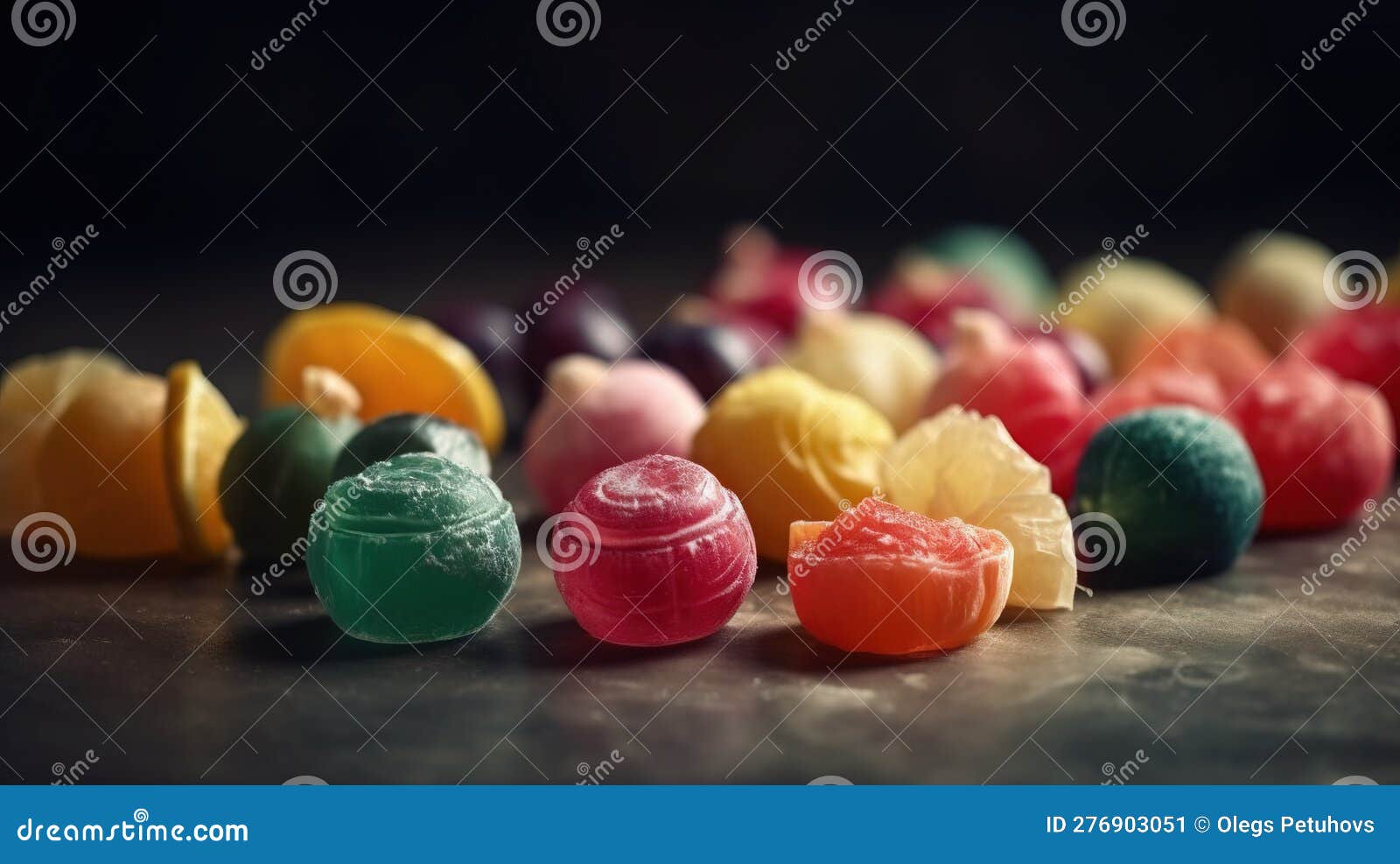 A Group of Candies Sitting on Top of a Table Stock Illustration ...