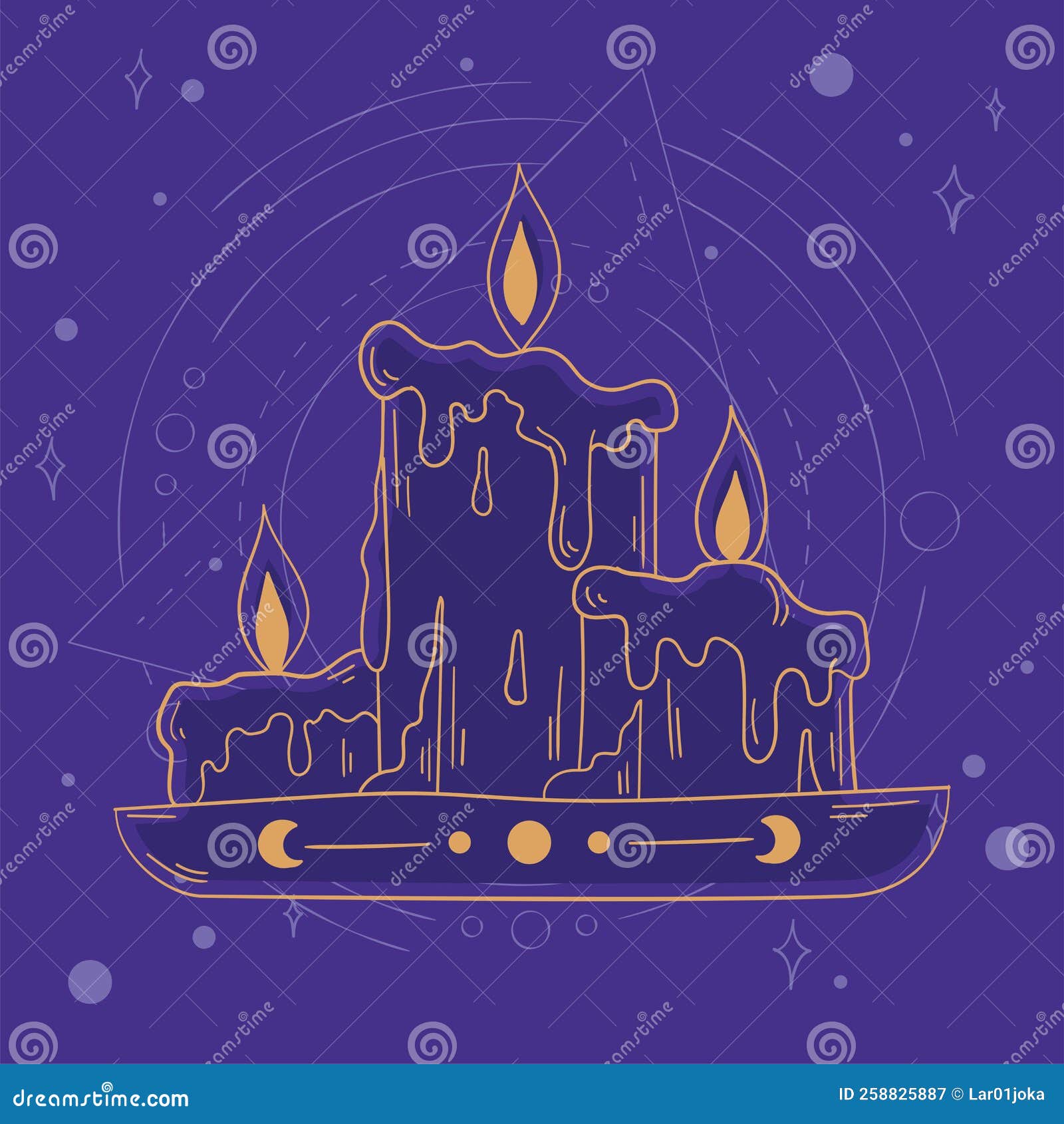 Group of Candles Esoterism Astrology Icon Vector Stock Vector ...