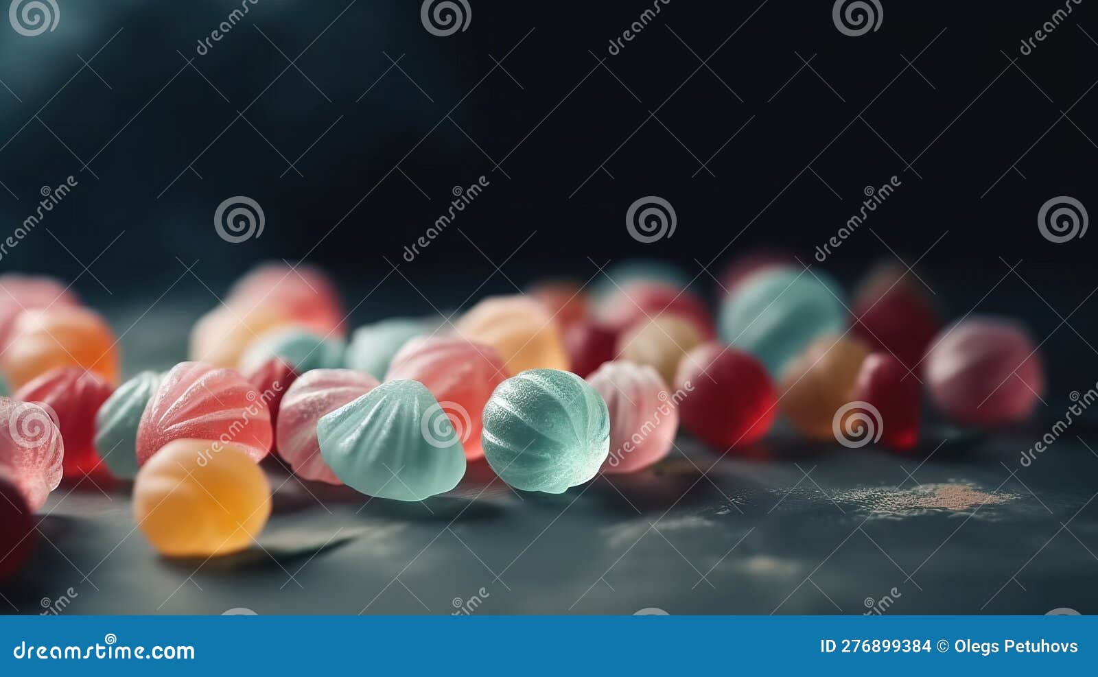A Group of Candy Candies Sitting on Top of a Table Stock Illustration ...