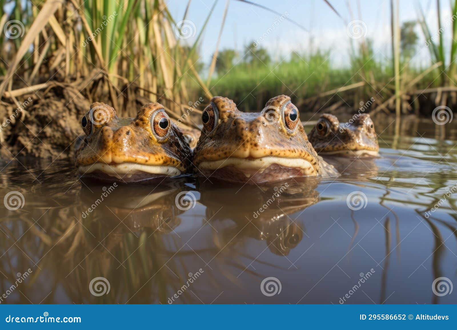 A Group of Cane Toads in a Wetland Stock Photo - Image of wildlife ...