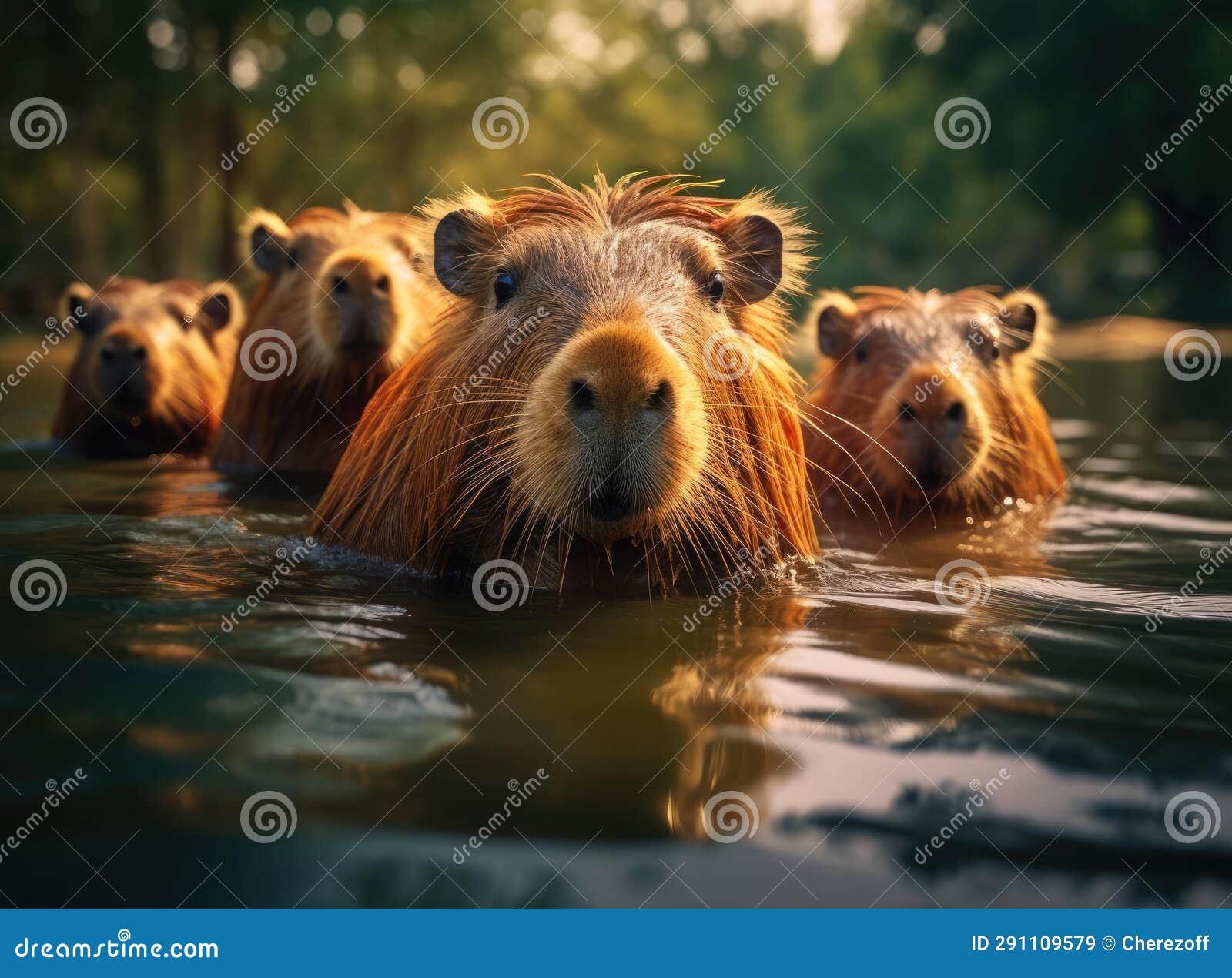 A group of capybaras stock illustration. Illustration of funny - 291109579