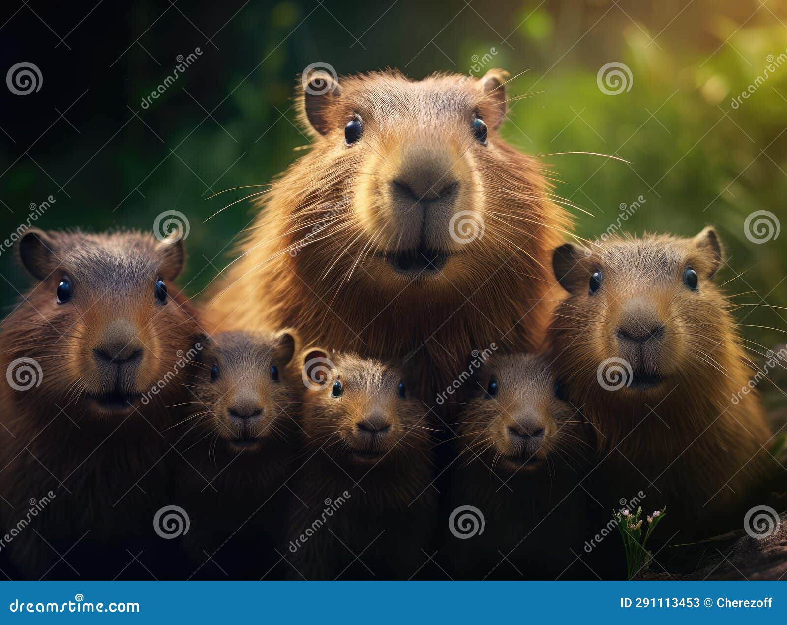 A group of capybaras stock illustration. Illustration of capybara ...