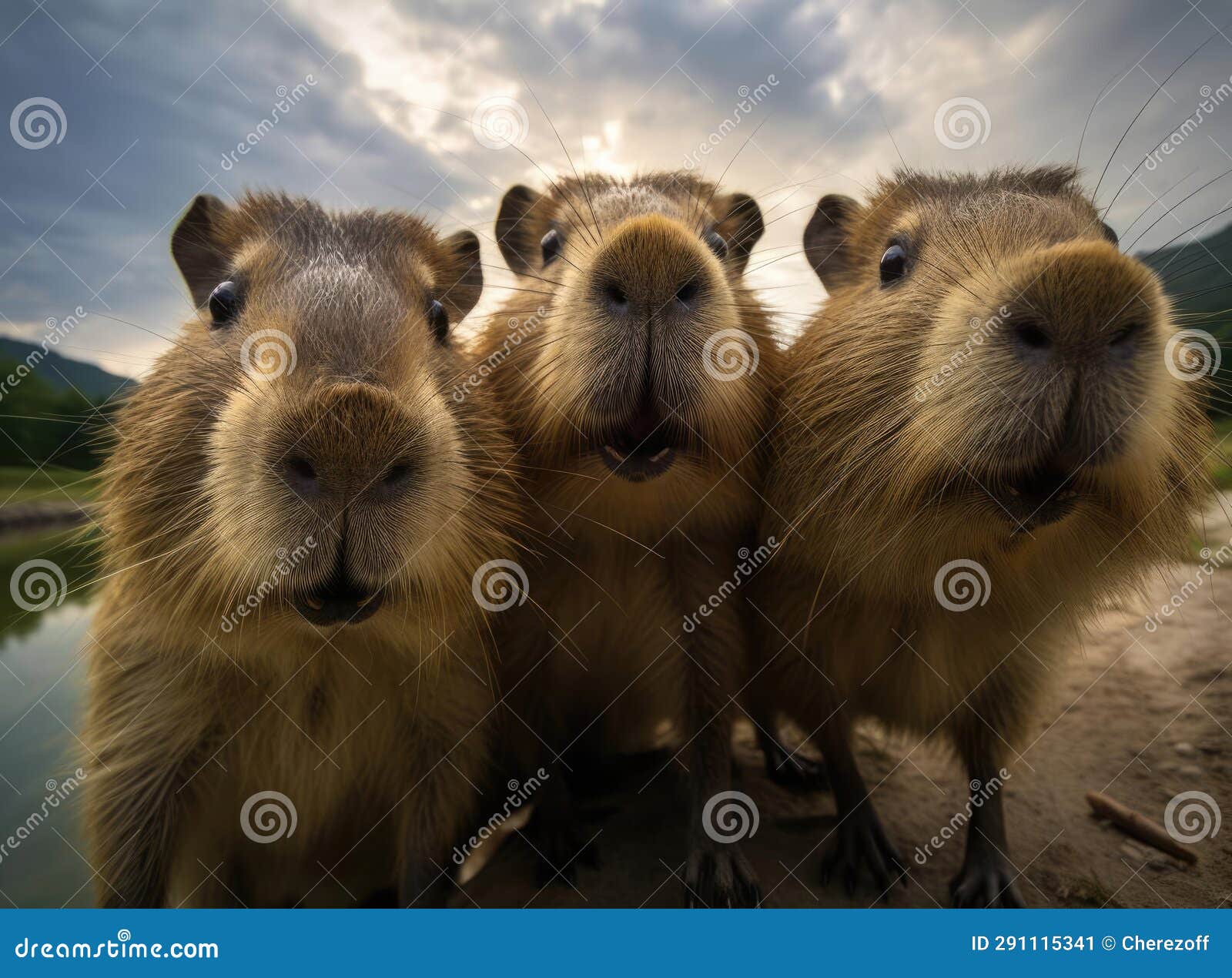 A group of capybaras stock illustration. Illustration of wildlife ...