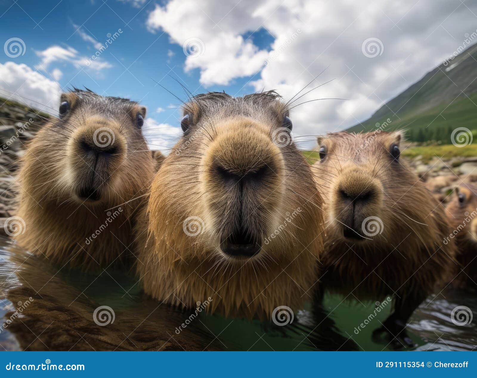 A group of capybaras stock illustration. Illustration of wildlife ...