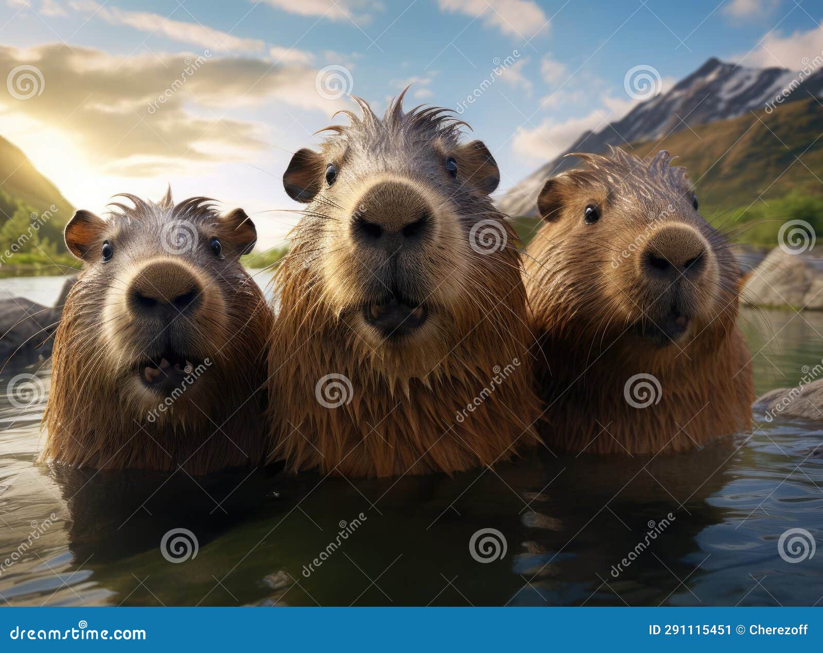 A group of capybaras stock illustration. Illustration of character ...