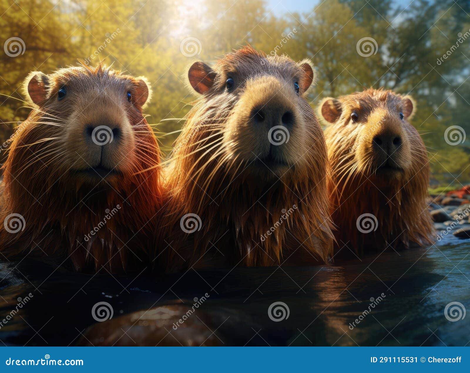 A group of capybaras stock illustration. Illustration of capybara ...