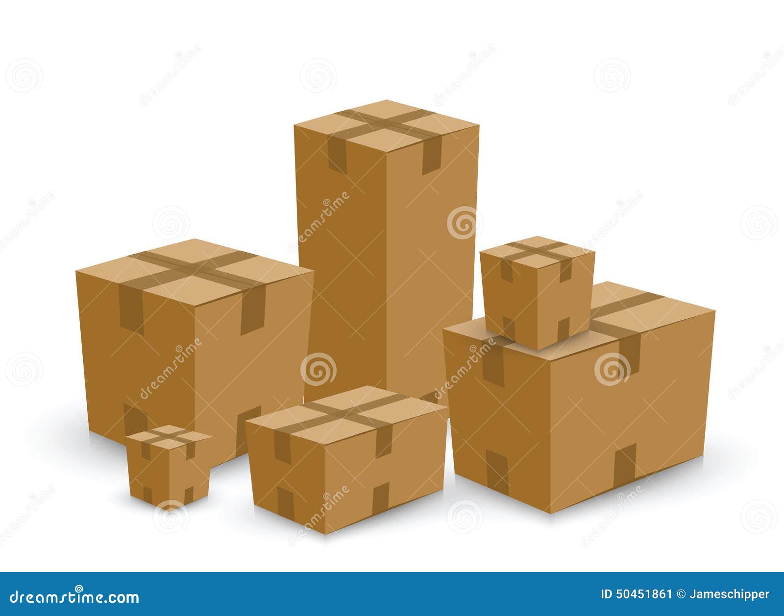 Group of card board boxes stock vector. Illustration of line - 50451861