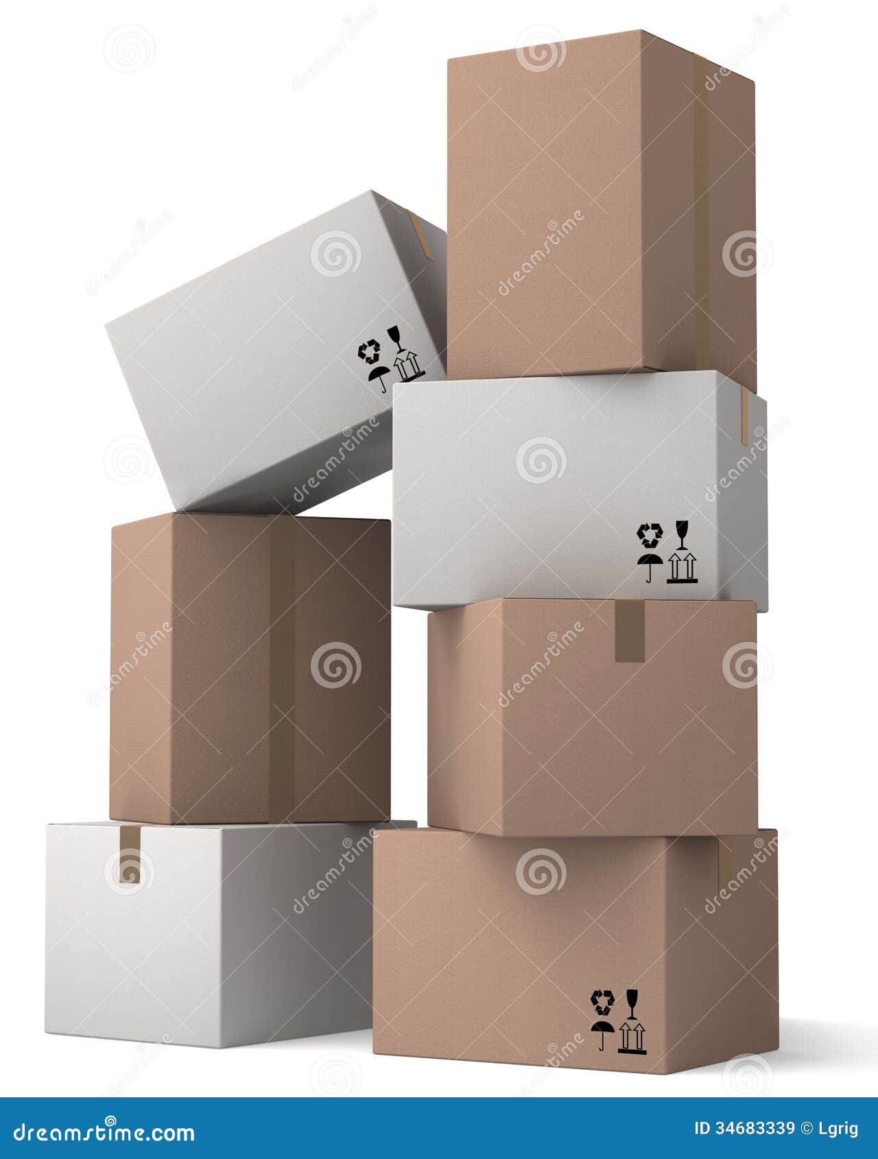 Group of cardboard boxes. stock illustration. Illustration of heap ...