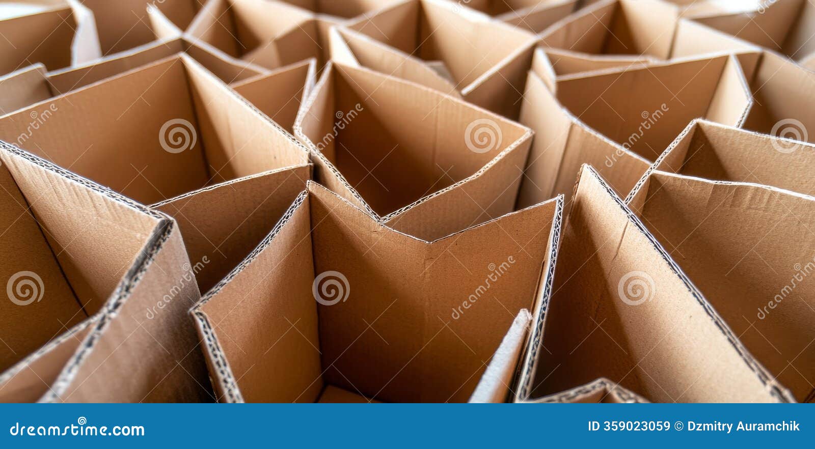 Group of Cardboard Boxes Displayed in Various Angles and Styles on a ...