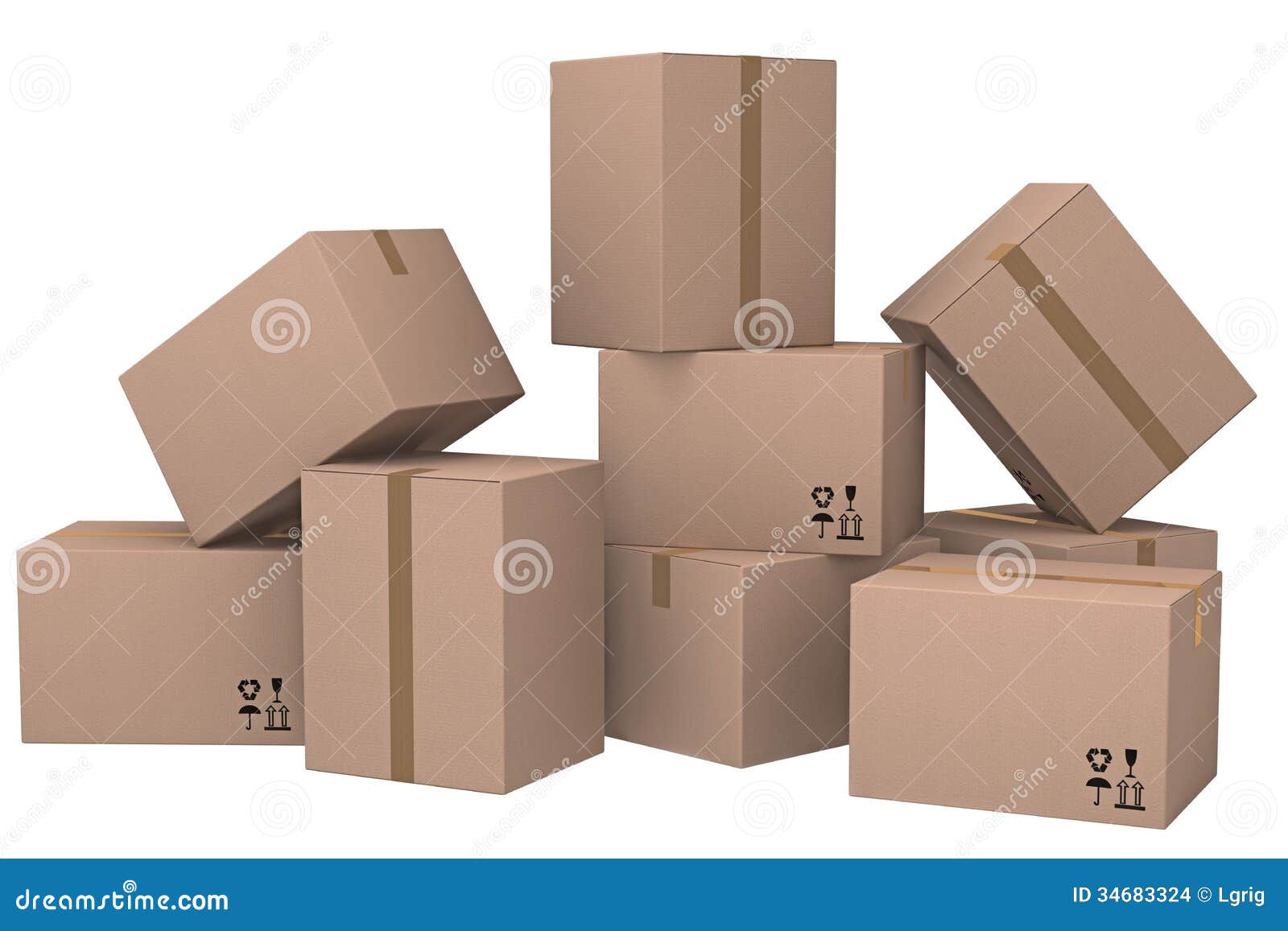 Group of cardboard boxes. stock illustration. Illustration of carton ...