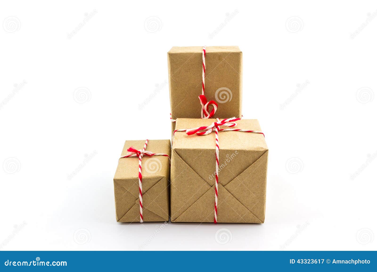 Group of Cardboard Carton Wrapped , Tied with String. Stock Image ...