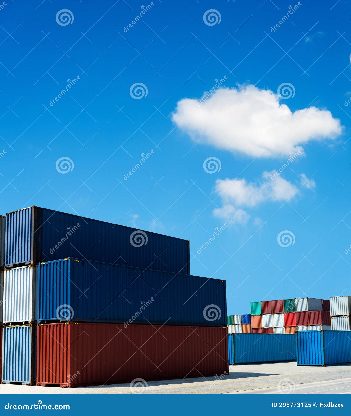 Group of Cargo Containers at the Docks Stock Image - Image of lots ...