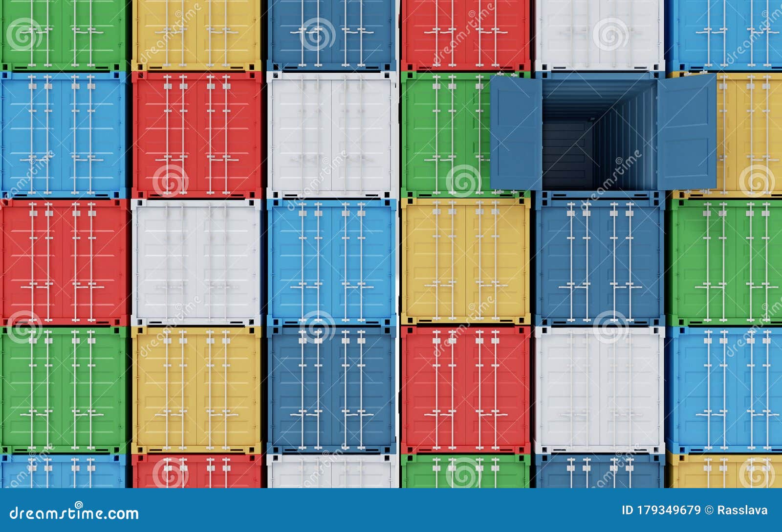 Group of Cargo Containers in the Port. Stock Illustration ...
