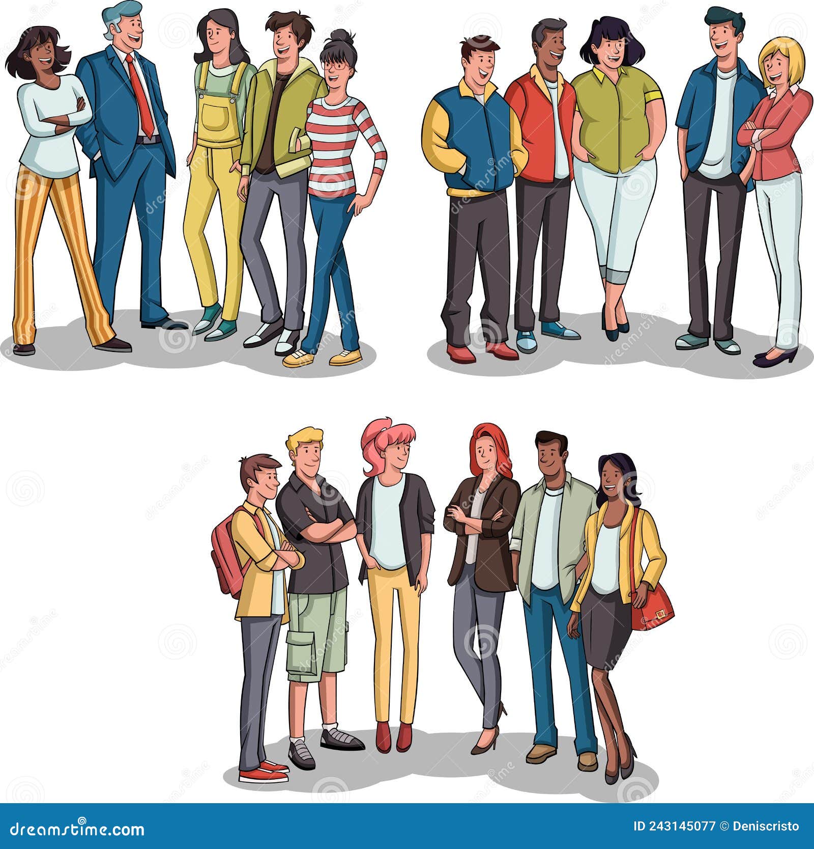 Cartoon Business People Standing Stock Vector - Illustration of ...