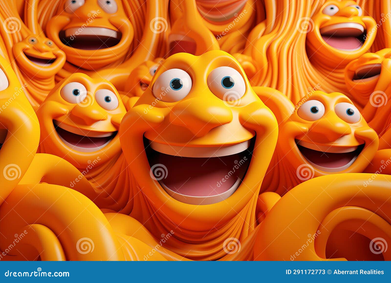 A Group of Cartoon Characters are Smiling and Laughing in Front of an ...