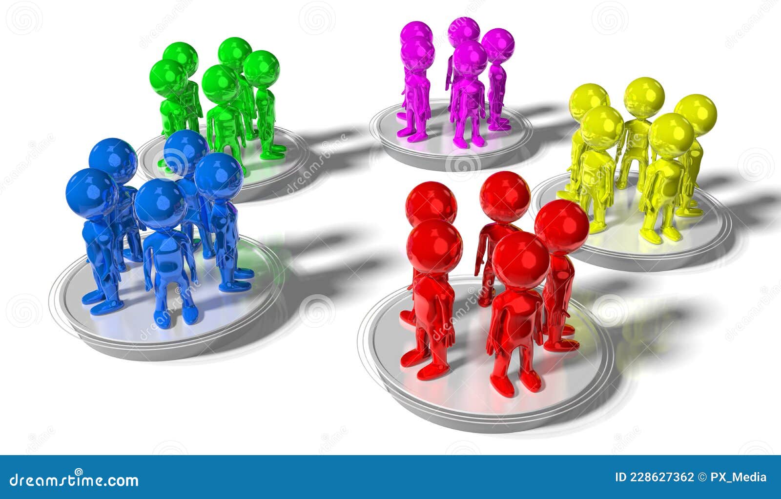 Group of Cartoon Characters - Social Networking Concept Stock ...