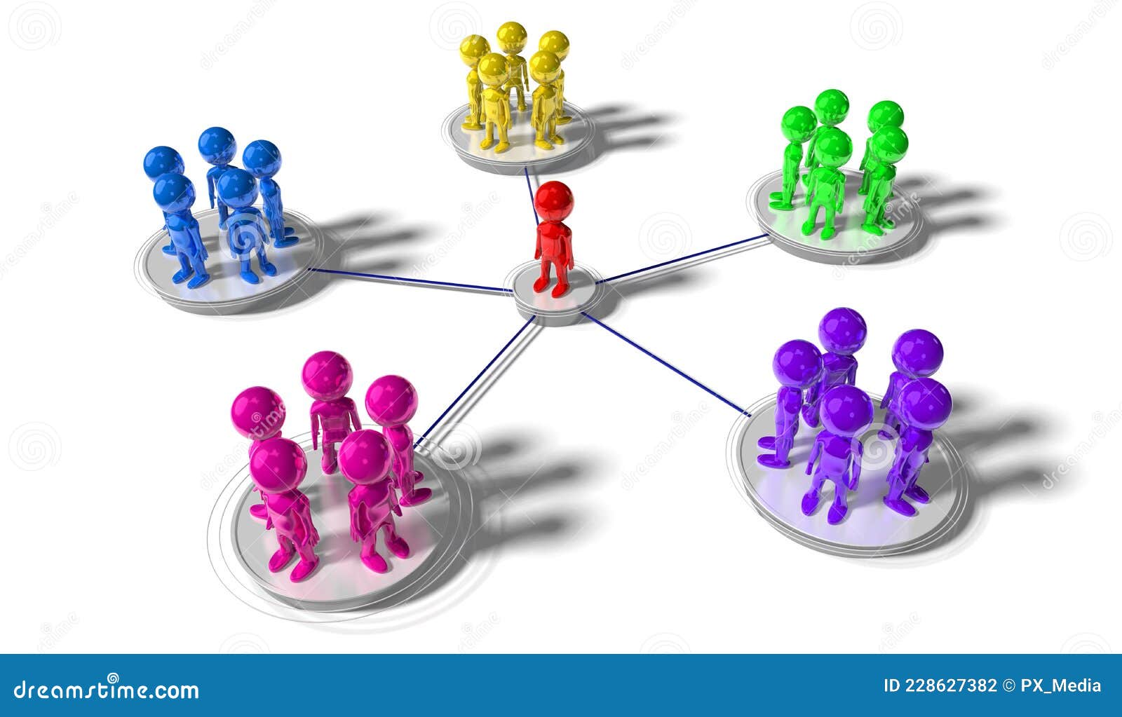 Group of Cartoon Characters - Social Networking Concept Stock ...