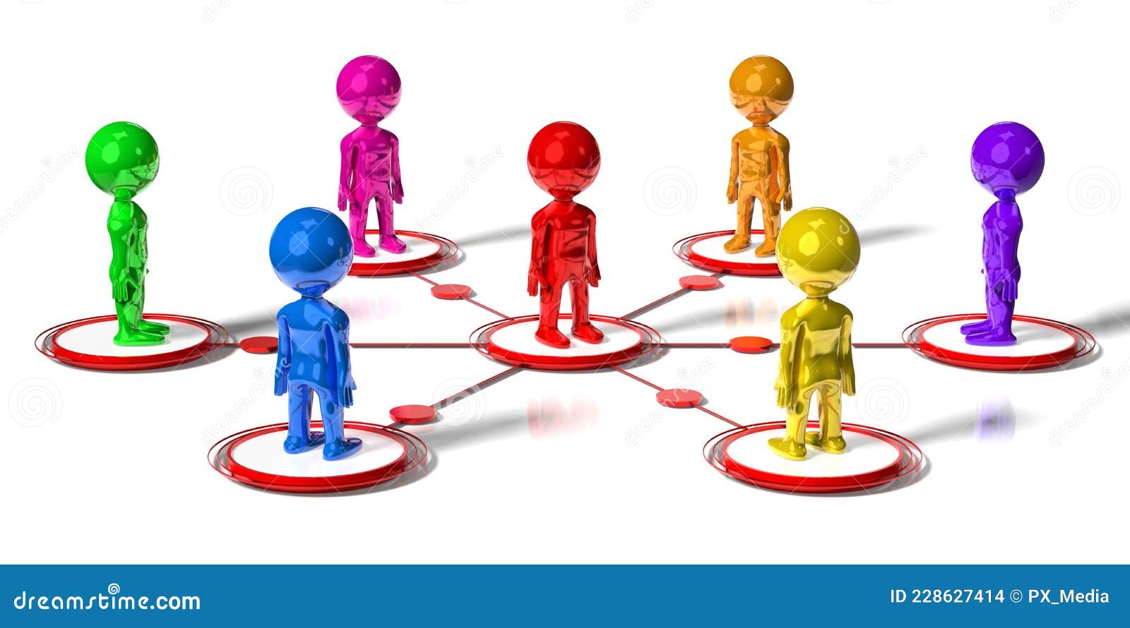 Group of Cartoon Characters - Social Networking Concept Stock ...