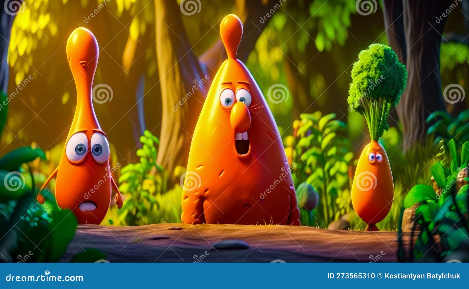 Group of Cartoon Characters Standing in Forest. Generative AI Stock ... Group of Cartoon Characters Standing in Forest. Generative AI Stock ...