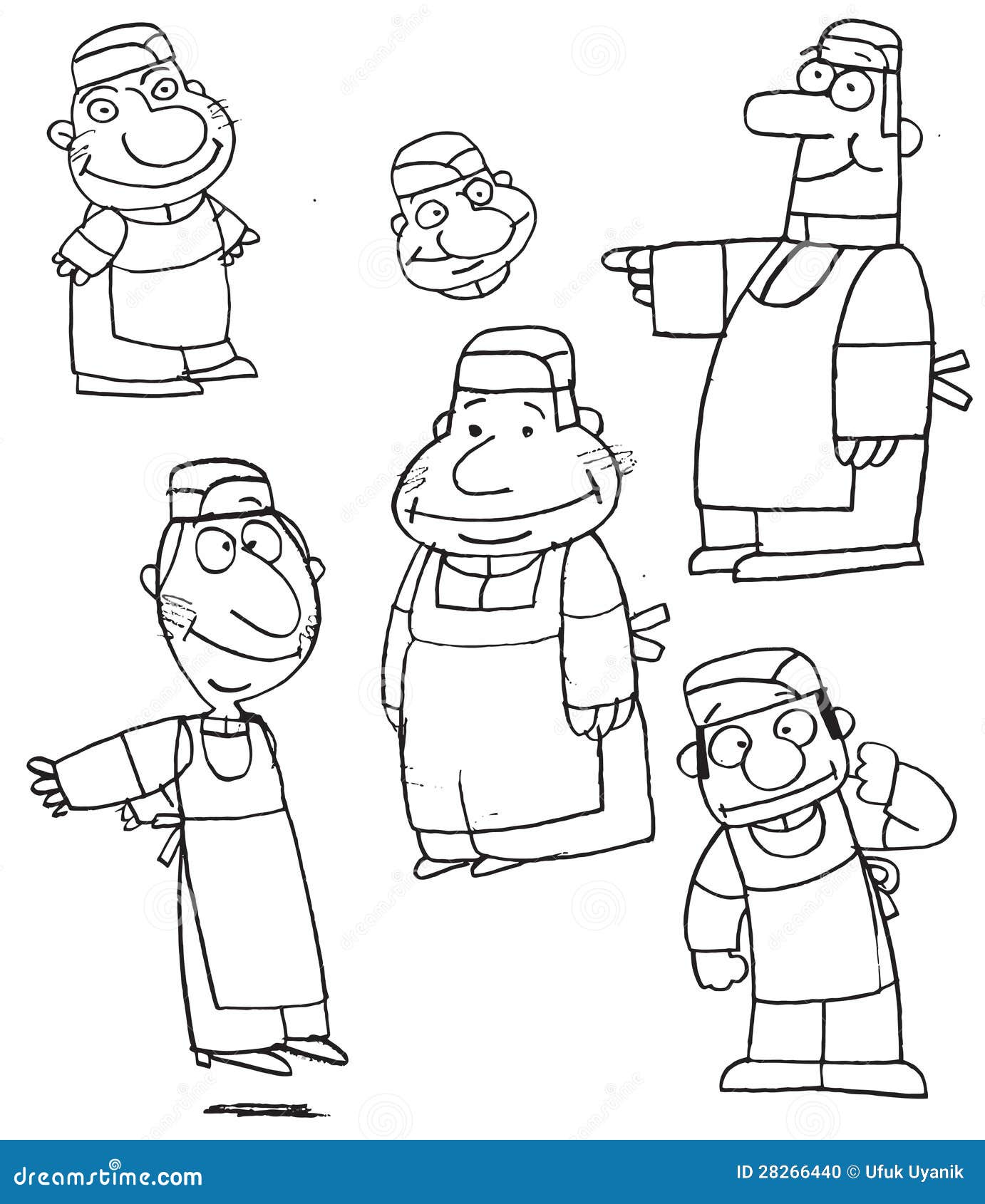 Group of cartoon chefs stock illustration. Illustration of black - 28266440