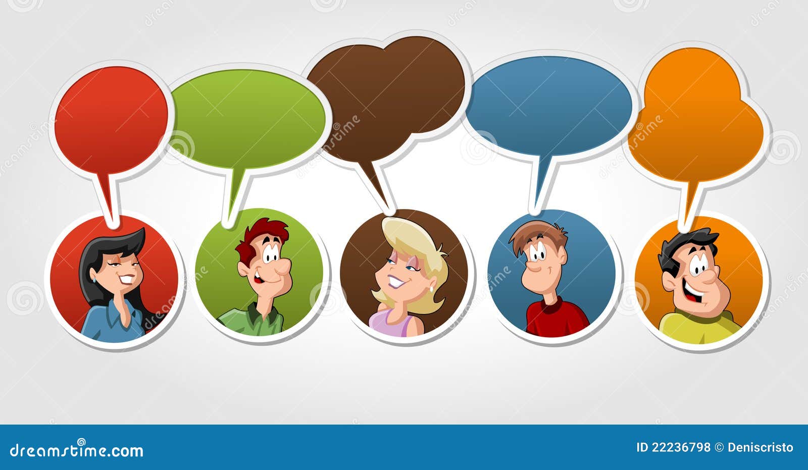 Group of Cartoon People Talking Stock Vector - Illustration of bubble ...