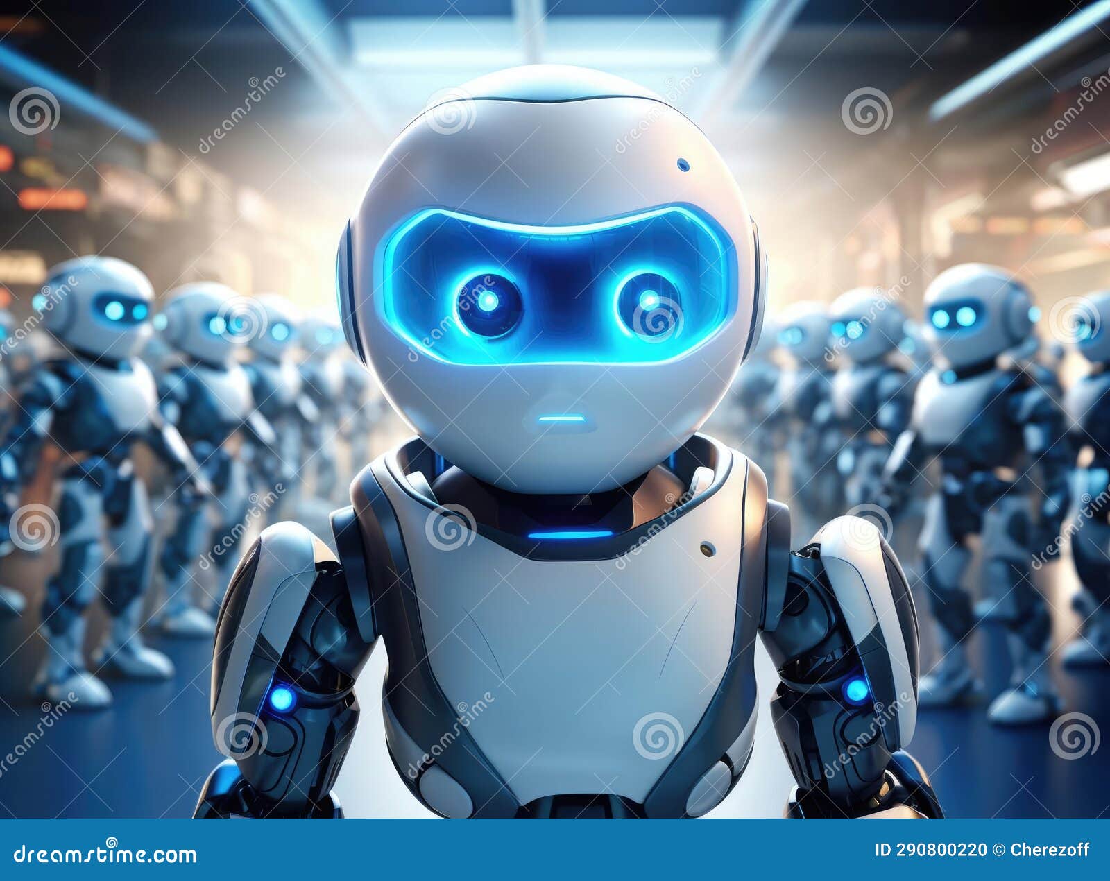 A group of cartoon robots stock illustration. Illustration of ...