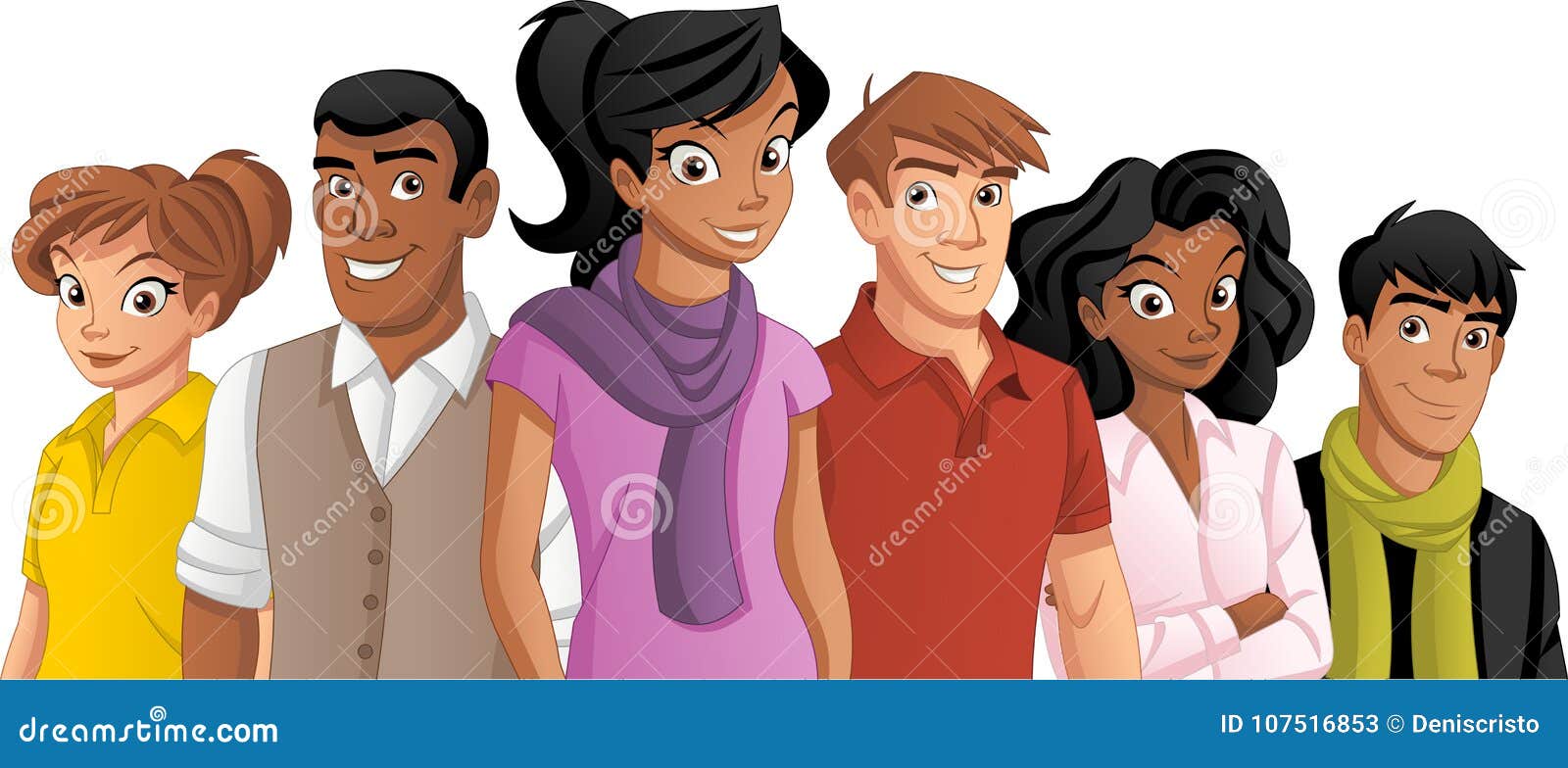 Cartoon young people. stock vector. Illustration of cartoon - 107516853