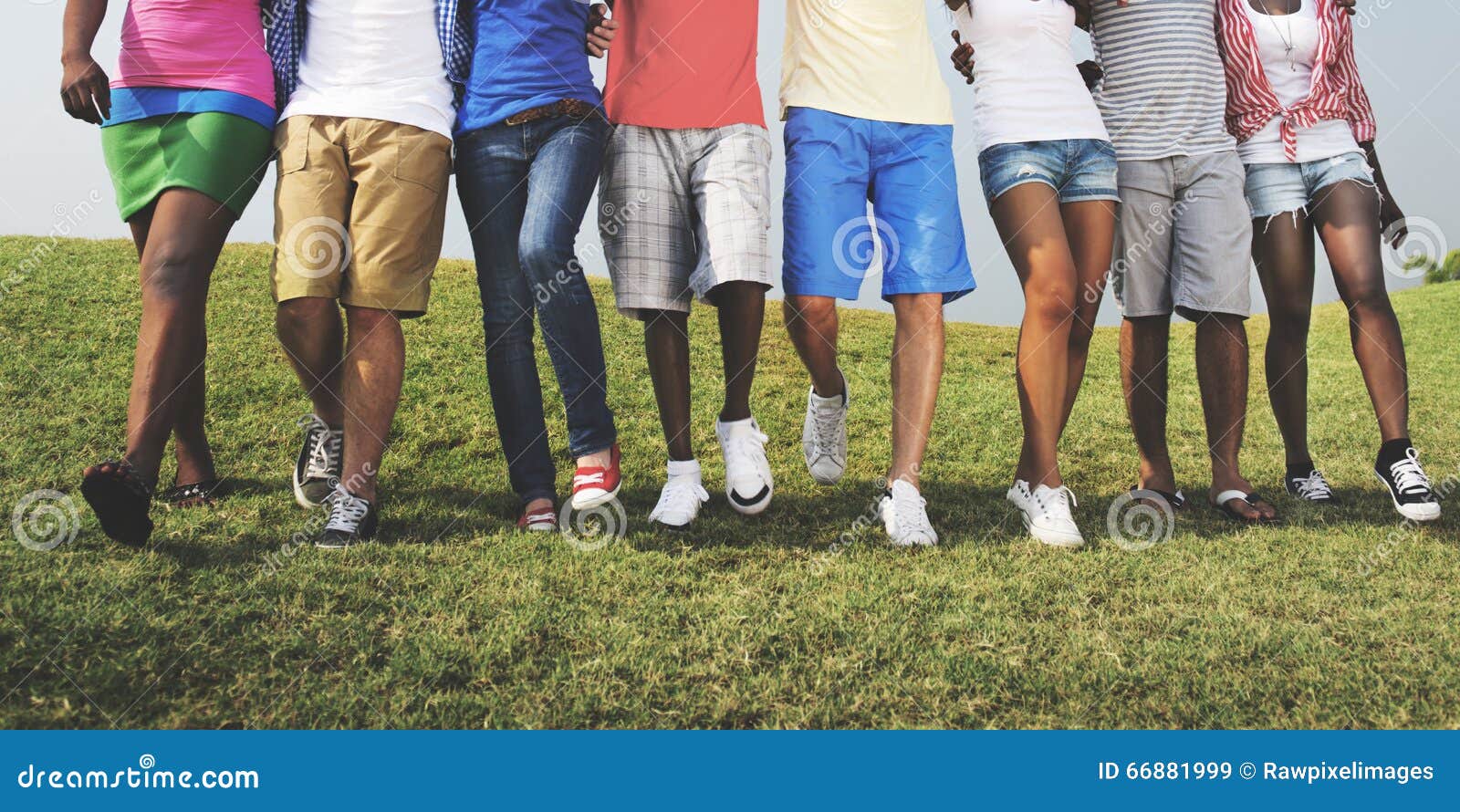 Group Casual People Walking Together Outdoors Concept Stock Image ...