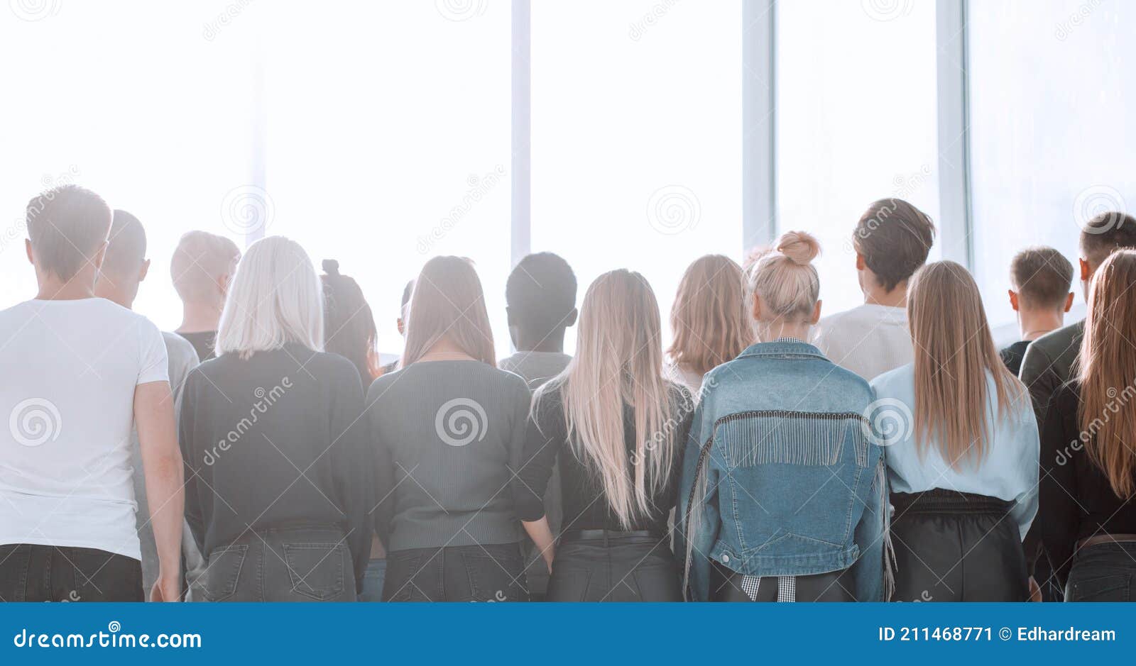 Group of Casual Young People Looking Forward Stock Image - Image of ...