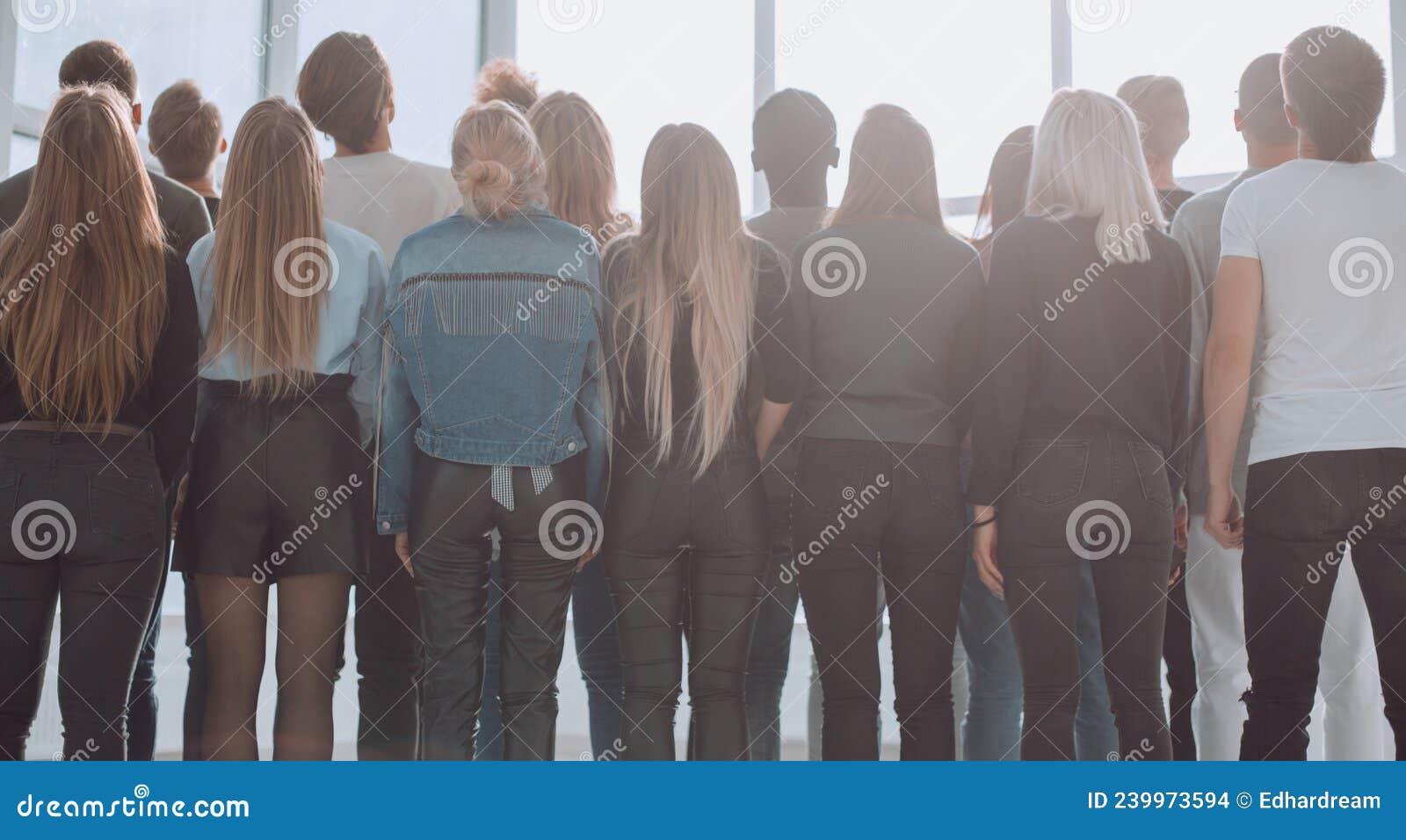 Group of Casual Young People Looking Forward Stock Photo - Image of ...