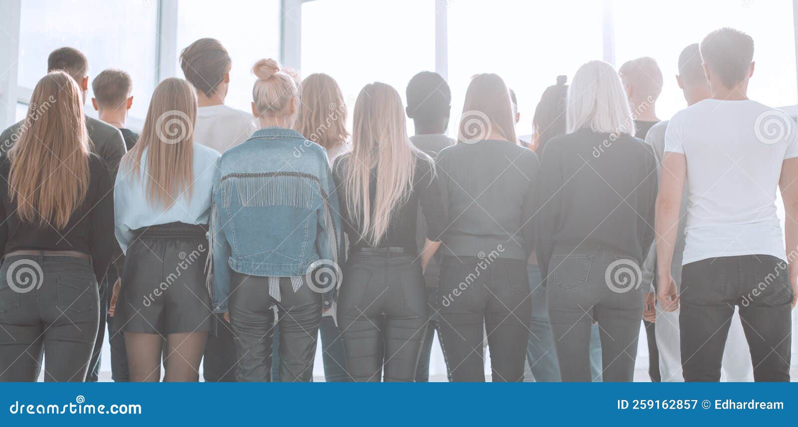 Group of Casual Young People Looking Forward Stock Image - Image of ...