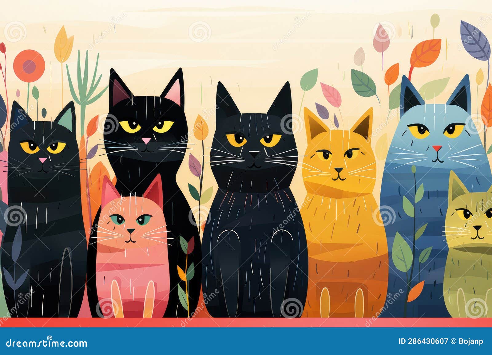 Group Of Cats And Dogs Cartoon Vector | CartoonDealer.com #25040007