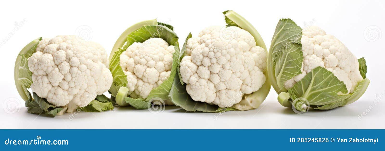 A Group of Cauliflower Heads Sitting on Top of Each Other Stock ...
