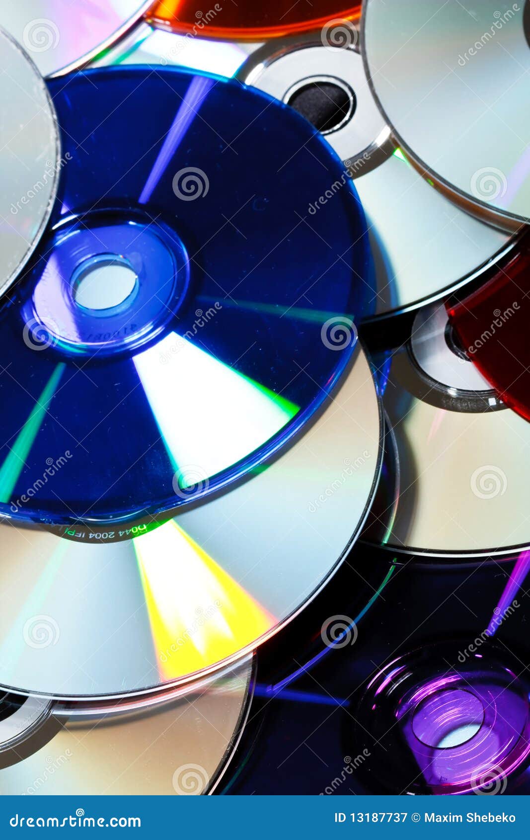 Group of CDs stock image. Image of refraction, objects - 13187737